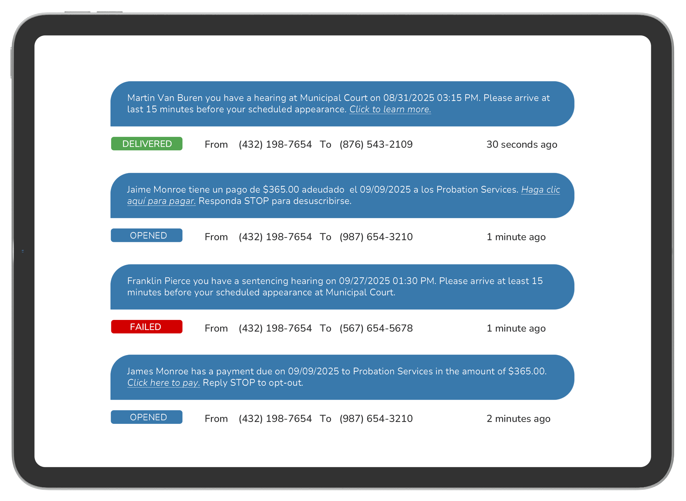 All-In-One Messaging and Notifications System for Courts